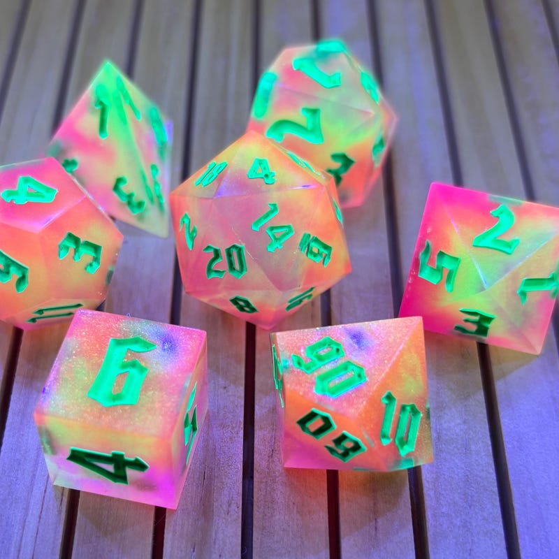 Neon Dice - Etsy