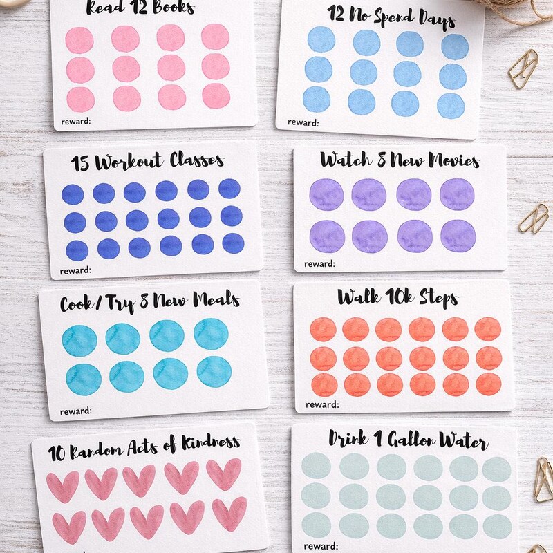 New Year Punch Cards - Etsy