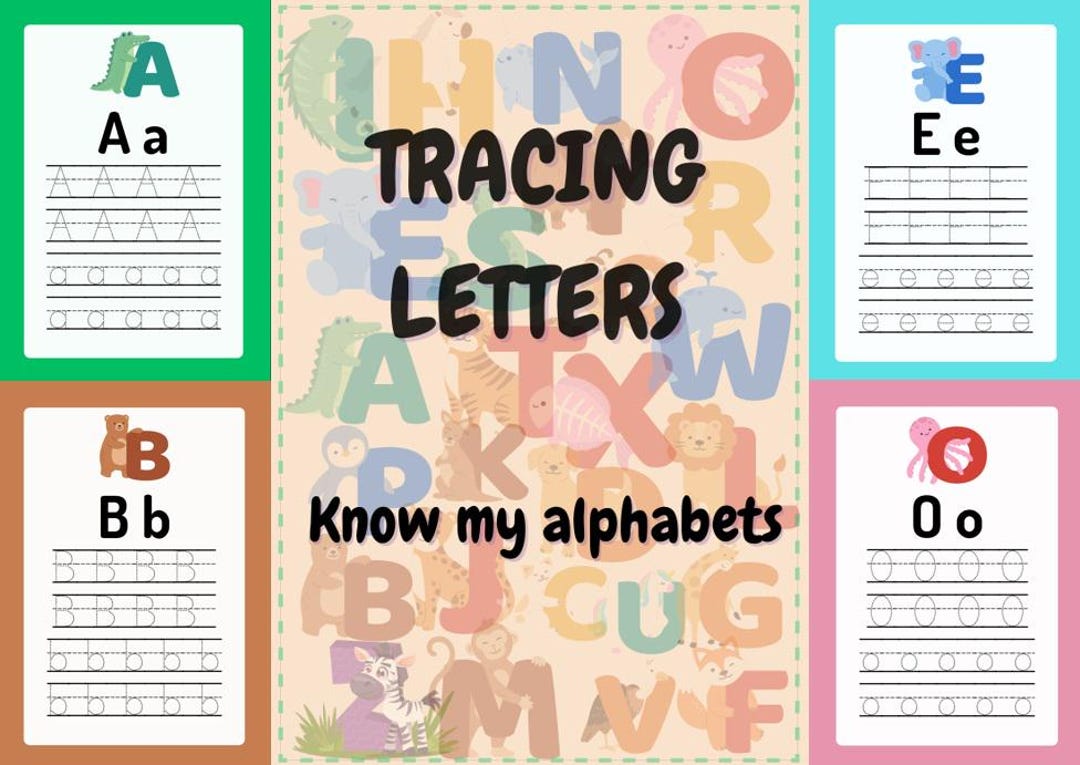 Tracing Letters - Know My Alphabets - Etsy