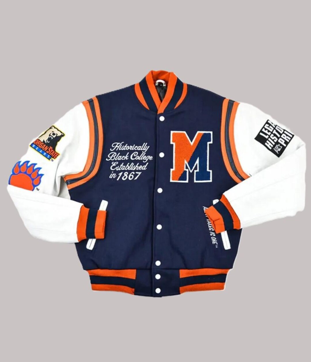 Morgan State University Motto 2.0 Custom White & Blue Varsity Jacket - Etsy