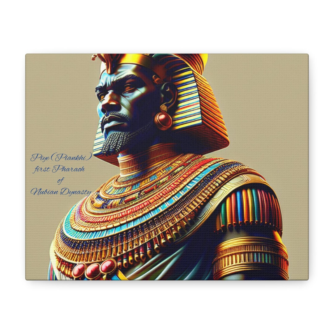 Canvas Art, Pharaoh Piye, Vibrant Egyptian Wall Decor, Gift for History ...