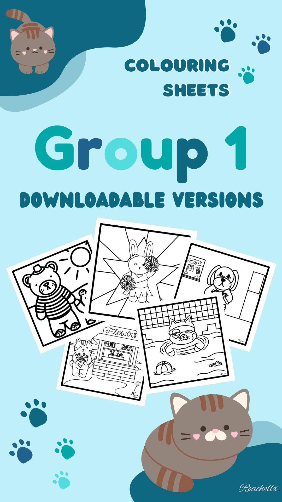 Digital Downloadble Colouring Sheets - G1 (PNG) - Etsy