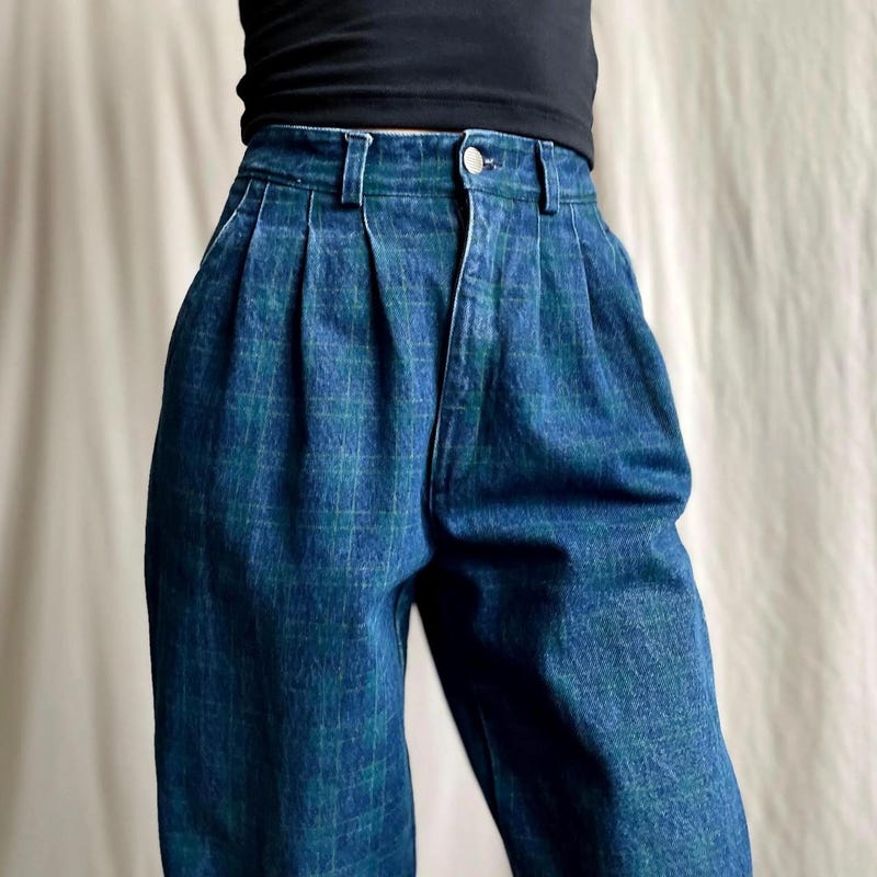 Pleated Jeans - Etsy