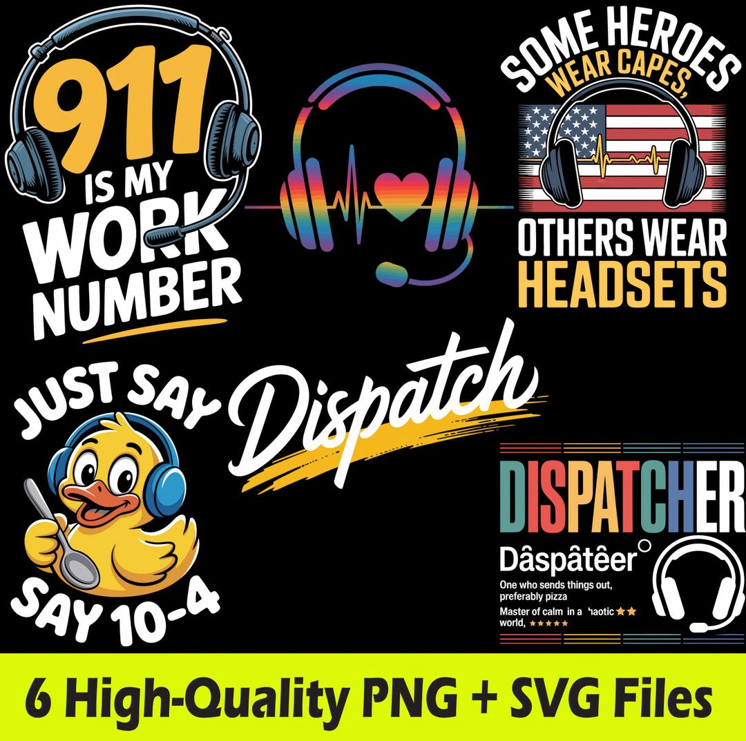 Funny 911 Dispatcher SVG PNG Bundle, Telecommunicator Cricut Files ...