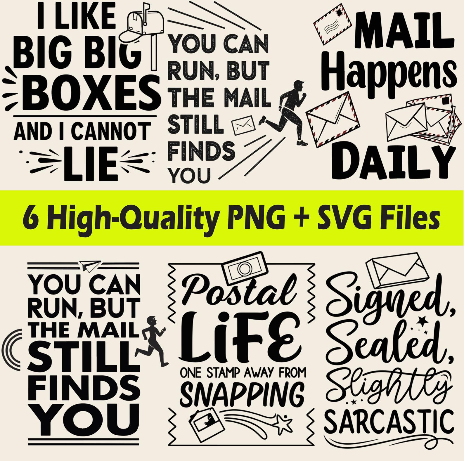 Funny Postal Worker SVG Bundle, USPS Mail Carrier Clipart Designs ...