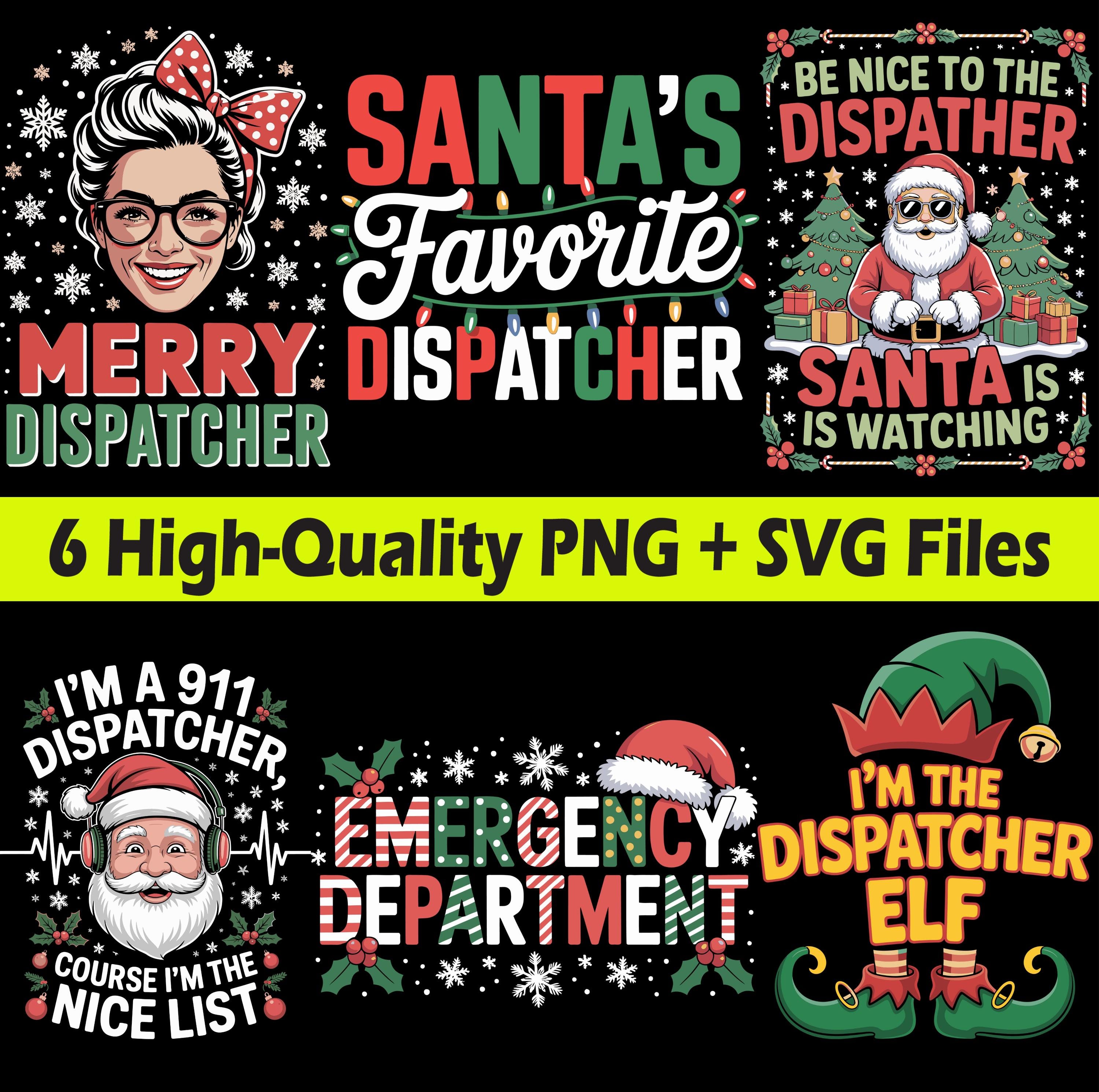 911 Dispatcher Christmas Shirt PNG Bundle, Custom Designs for Emergency ...