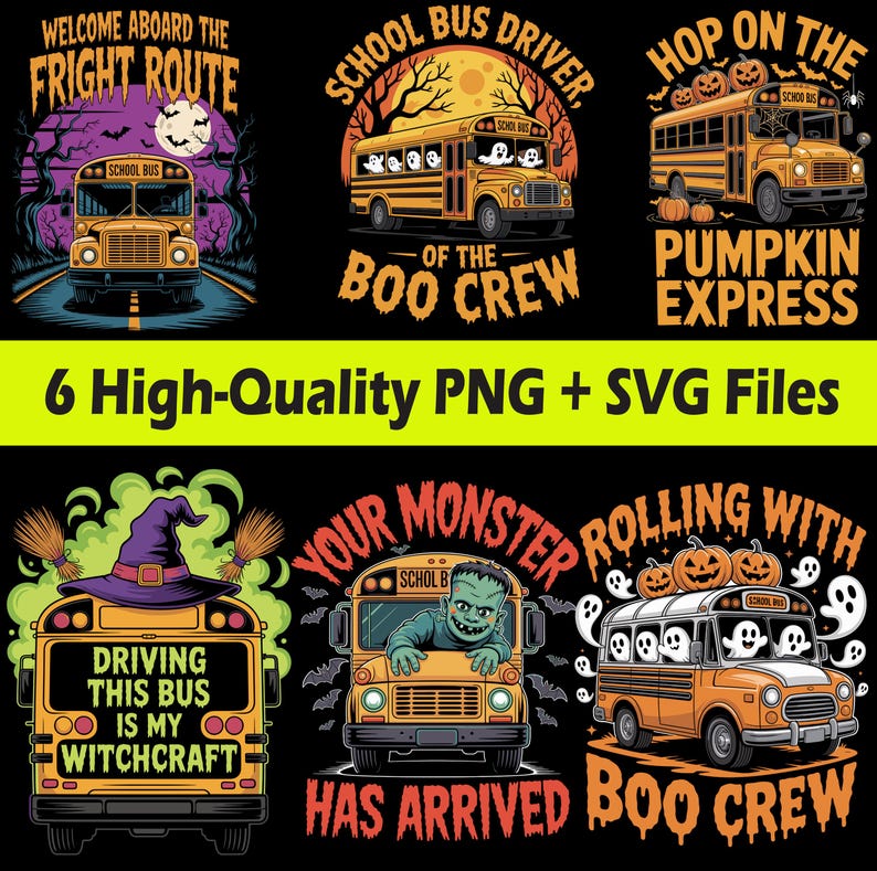 School Bus Driver Halloween SVG Bundle, Boo Crew, Pumpkin Express ...