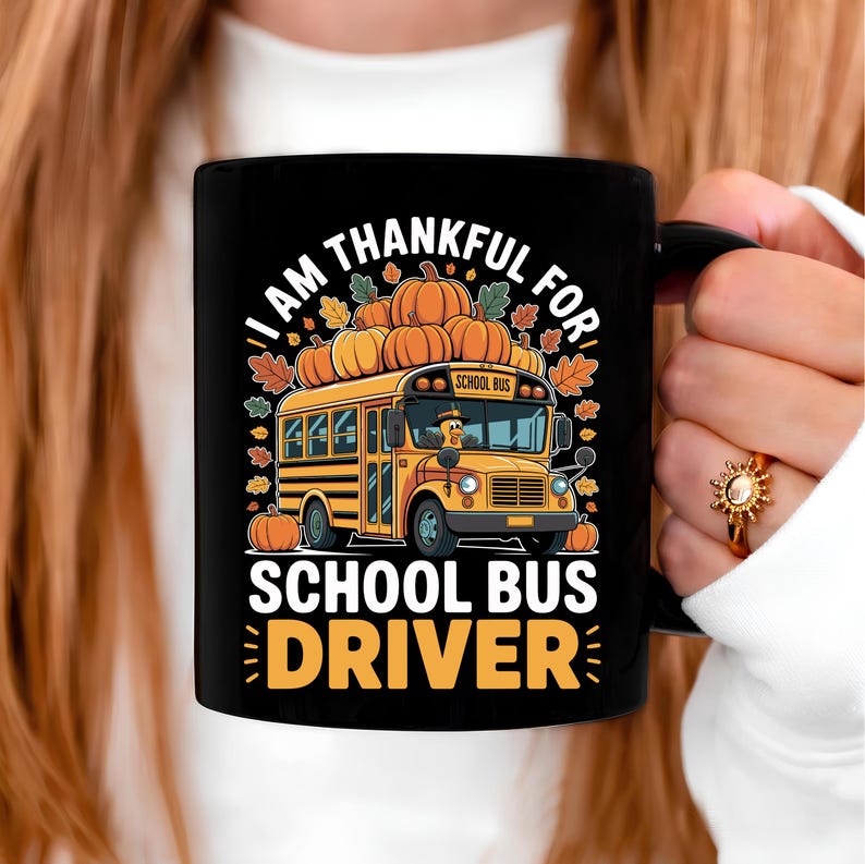 Thankful School Bus Driver SVG PNG Bundle, Thanksgiving Designs ...