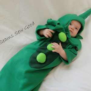 Peapod Costume-infant/baby-peapod Halloween Costume- Fleece Peapod ...