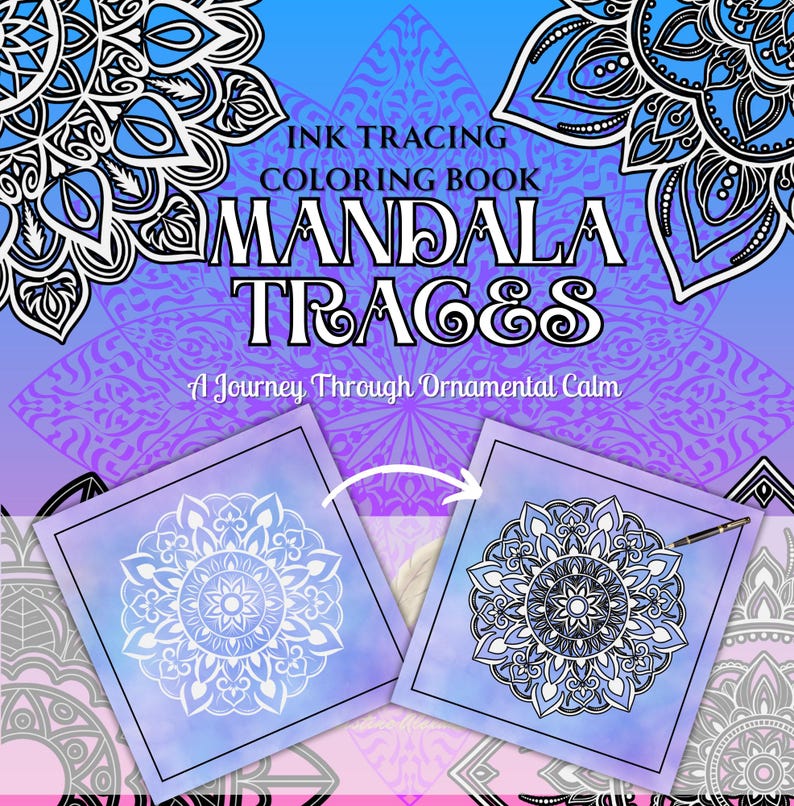 Mandala Ink Tracing Coloring Book: Ornamental Designs (instant Download ...