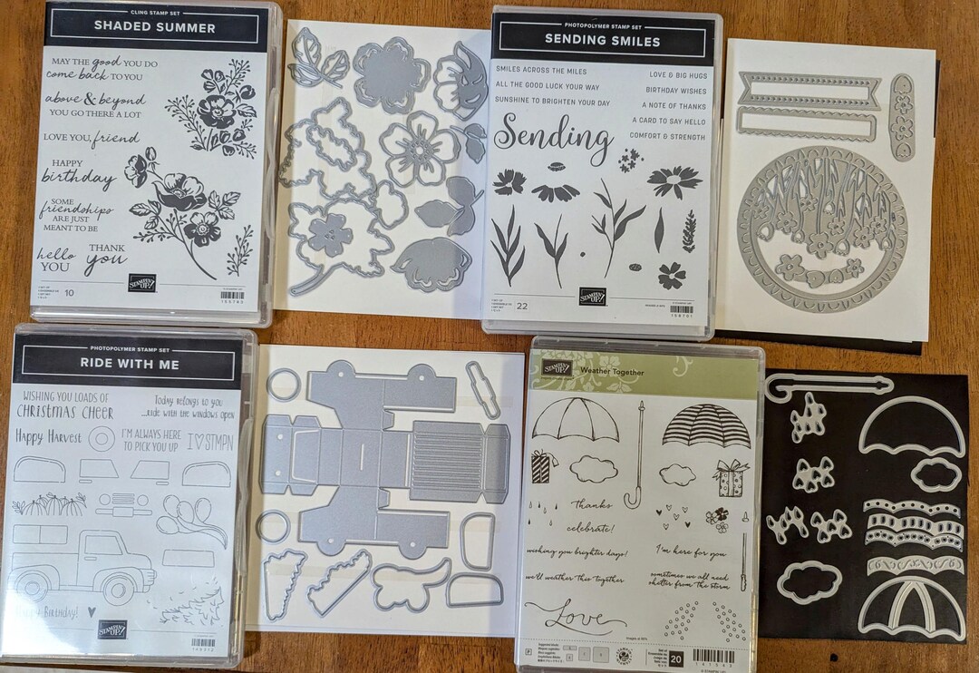 Stampin' Up! Red Rubber & Photopolymer Stamp Sets With Matching Dies (J ...