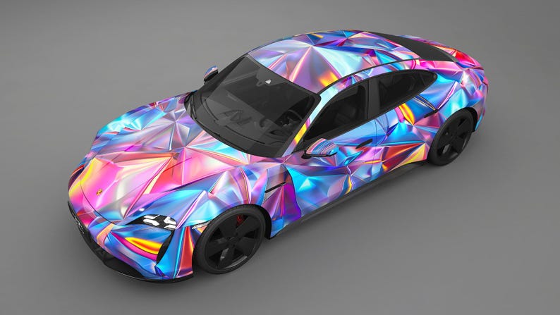 Futuristic Holographic Car Wrap Design: Digital File(tif) Ready for ...