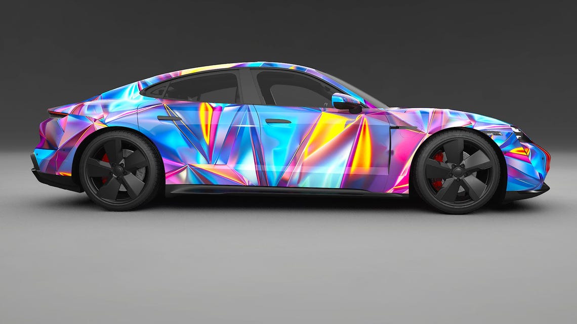 Futuristic Holographic Car Wrap Design: Digital File(tif) Ready for ...
