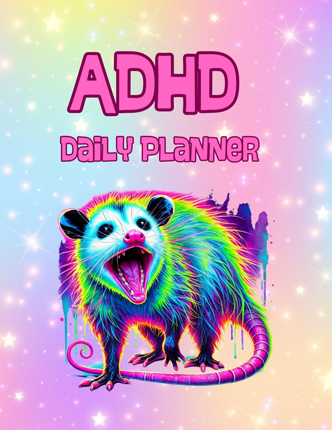Neon Opossum ADHD Journal | Printable ADHD Planner | Time Blocking ...