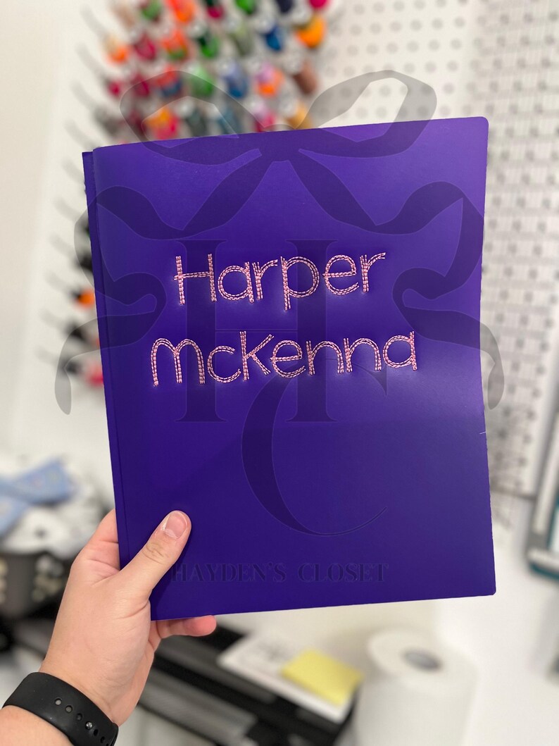 Embroidered Folder, School Folder, Personalized Folder, Back to School ...