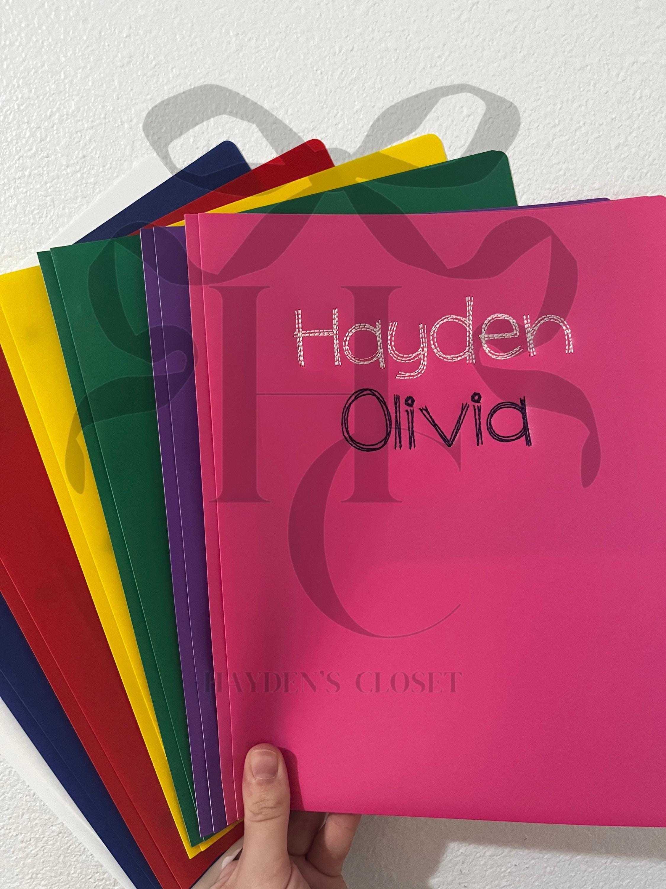 Embroidered Folder, School Folder, Personalized Folder, Back to School ...
