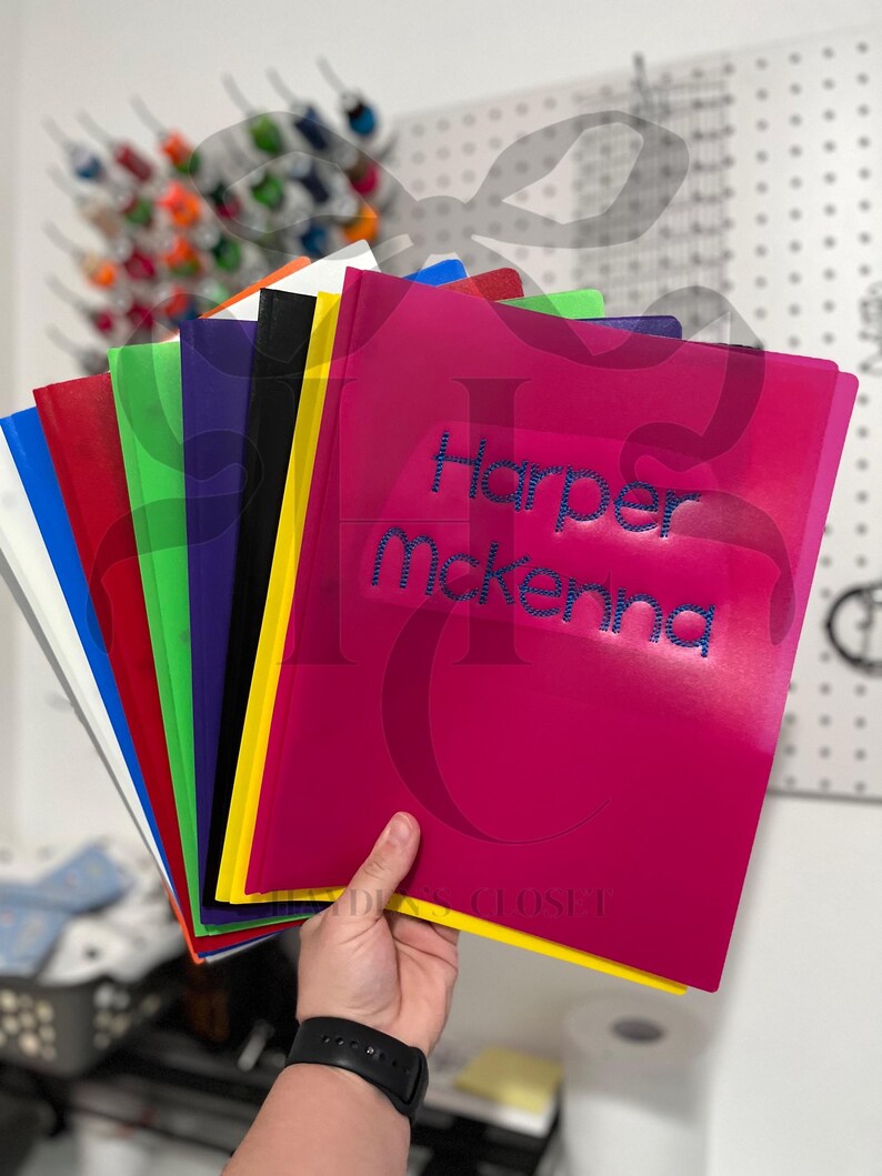 Embroidered Folder, School Folder, Personalized Folder, Back to School ...