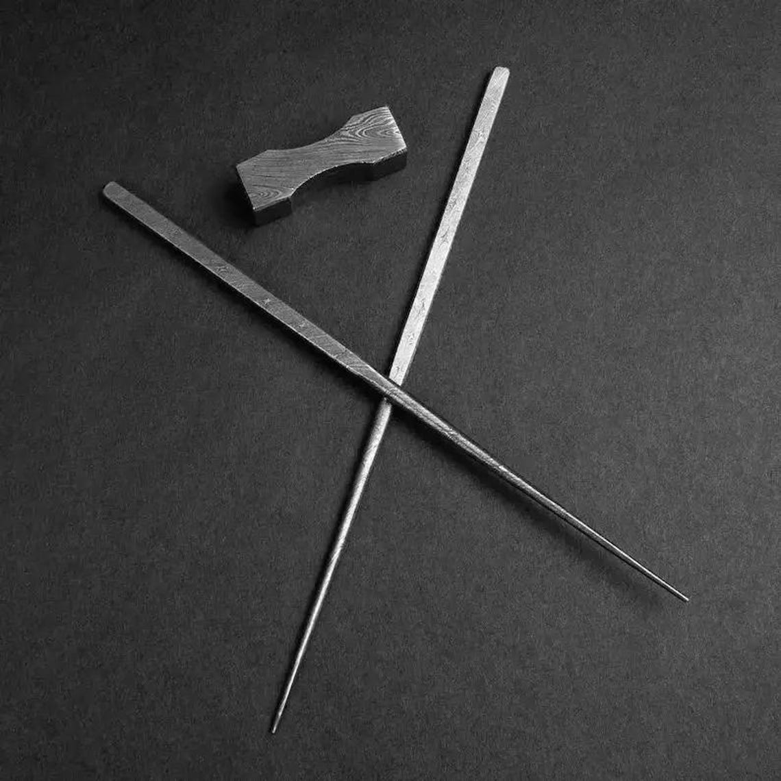 Personalized Chopsticks | Hand Forged Damascus Steel Chop Sticks With ...
