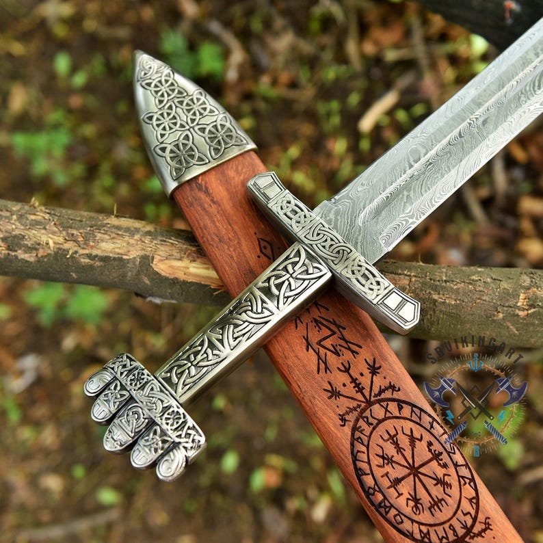 Handmade Damascus Steel Viking Sword | Hand-forged Personalized Sword ...