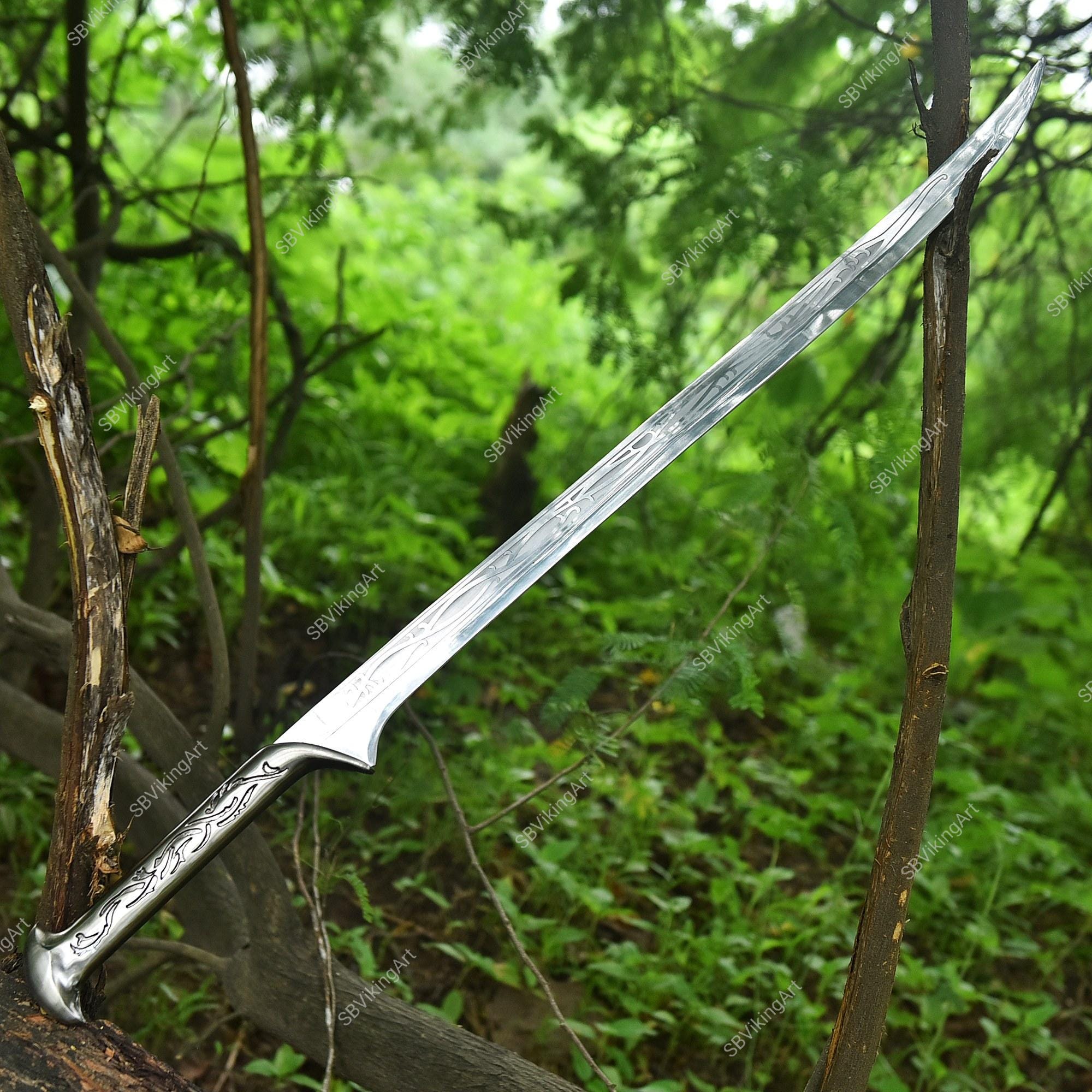 Viking Sword With Wooden Scabbard | Custom Hand Forged Damascus Steel ...