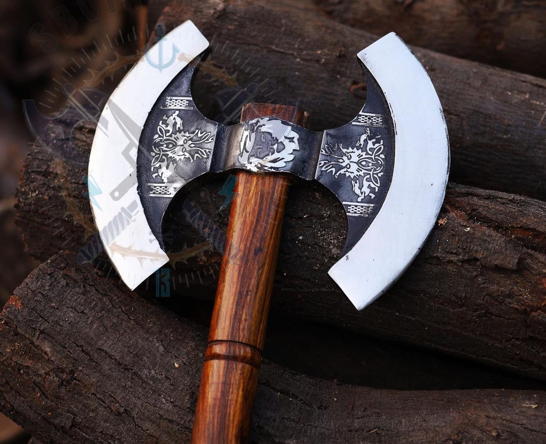 DOUBLE HEADED AXE, Axe, Viking Axe, Double Side Axe, Two Handed Double ...