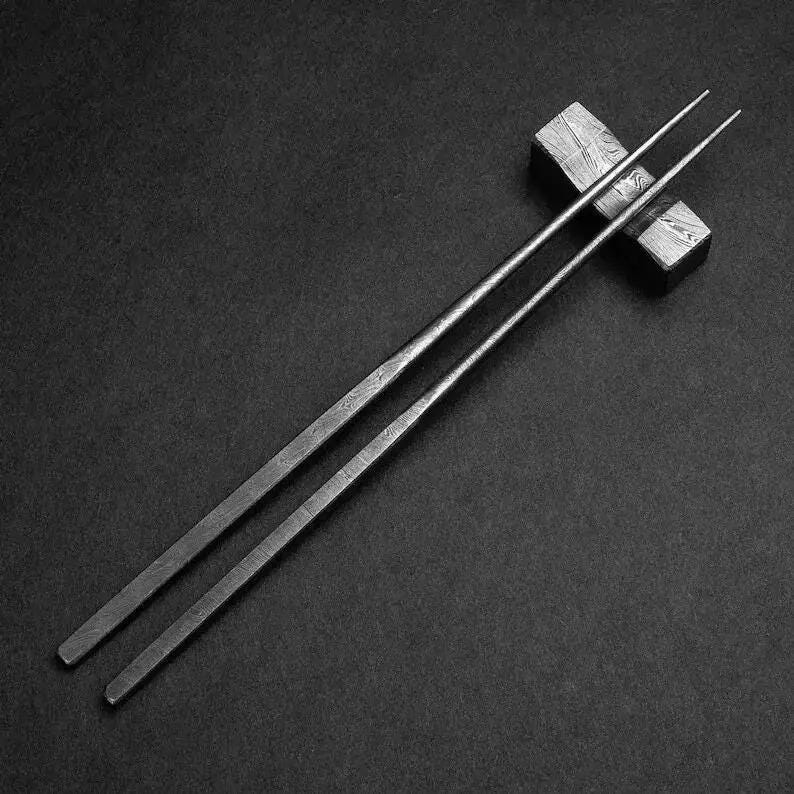 Personalized Chopsticks | Hand Forged Damascus Steel Chop Sticks With ...