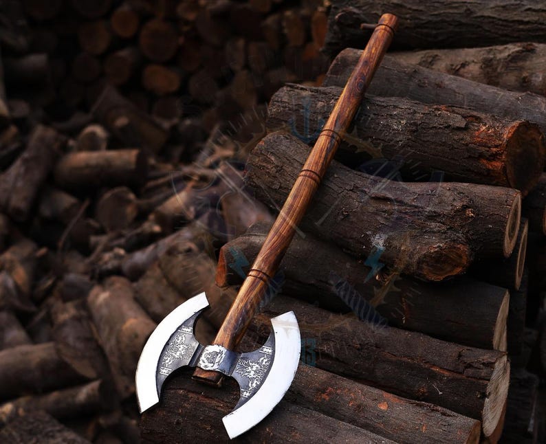 DOUBLE HEADED AXE, Axe, Viking Axe, Double Side Axe, Two Handed Double ...