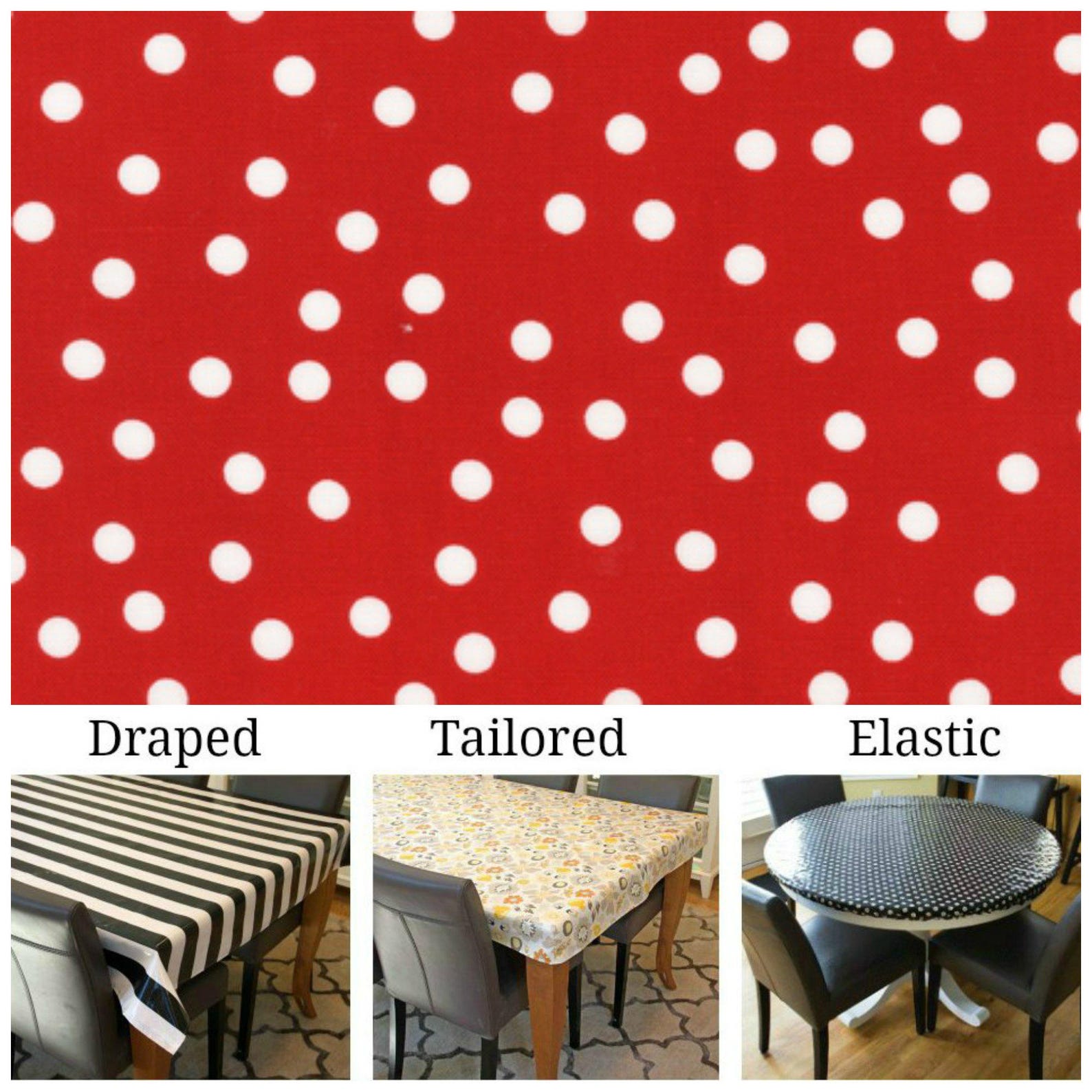 Laminated Cotton Tablecloth Fitted by TAILORING or Fitted by ELASTIC or ...