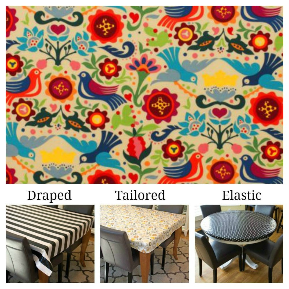 Laminated Cotton Aka Oilcloth Tablecloth Custom Size and Fit Choose ...