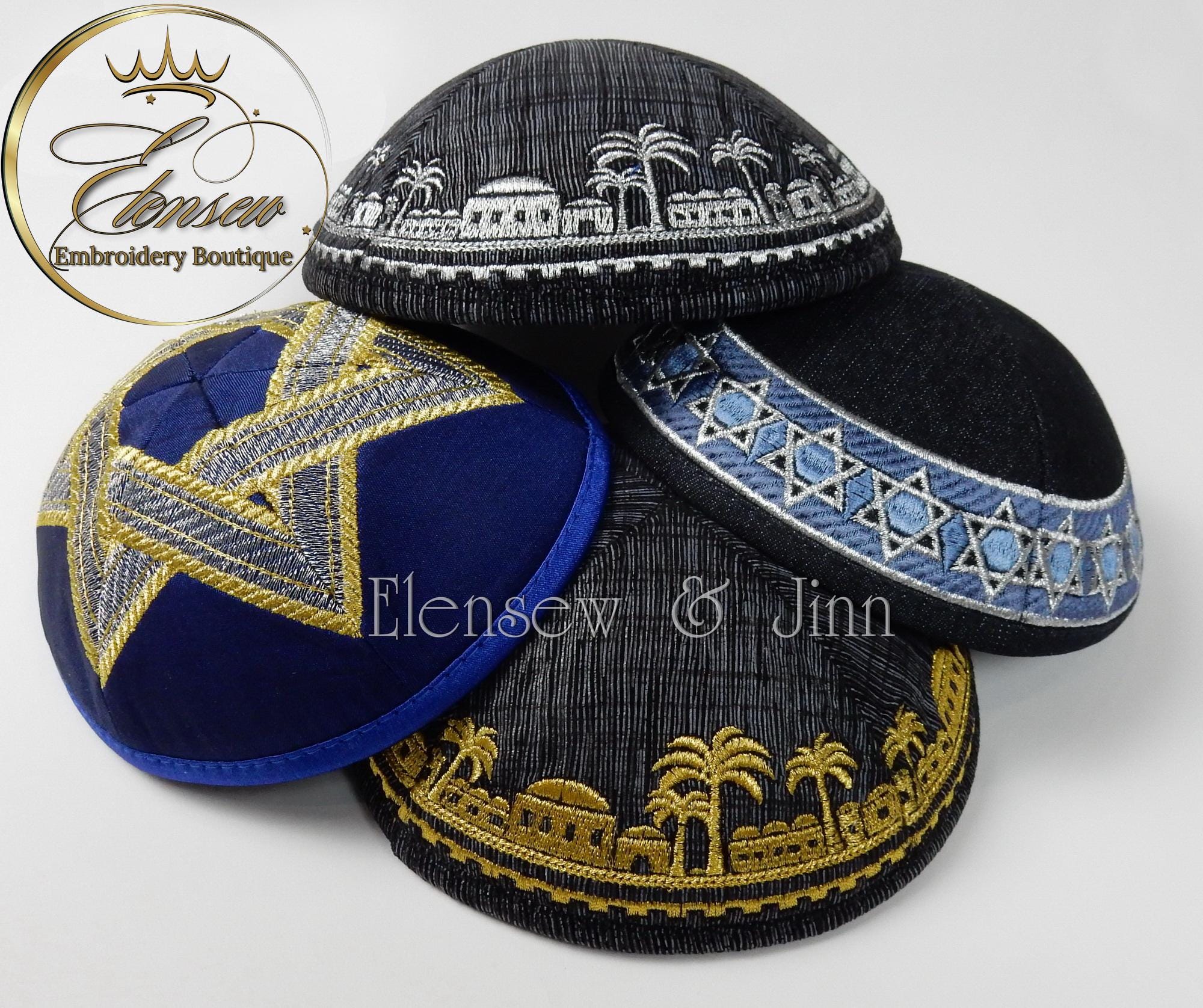 Jerusalem Kippah Embroidery Design: Four-panel (PES, DST, EXP) - Etsy