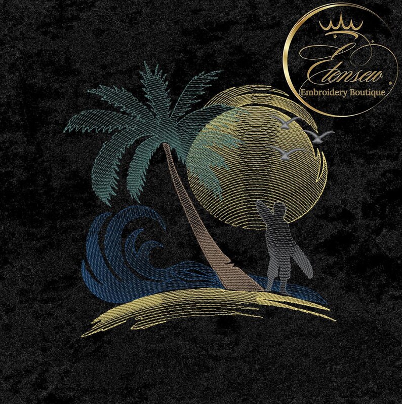 Sea Landscape – Machine Embroidery Design Collection. - Etsy