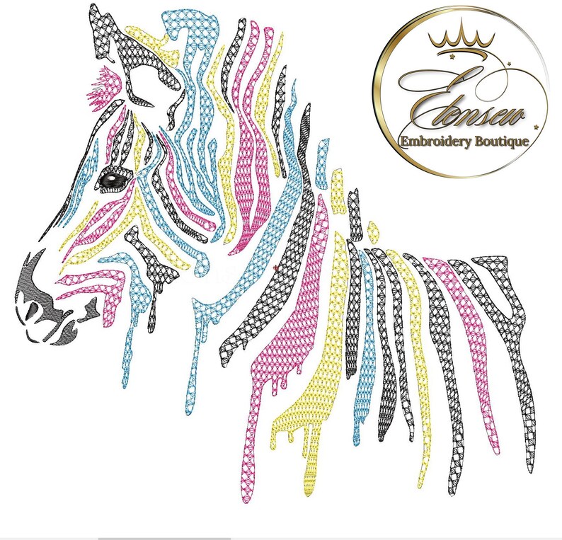 Zebra Machine Embroidery Design Set - Etsy