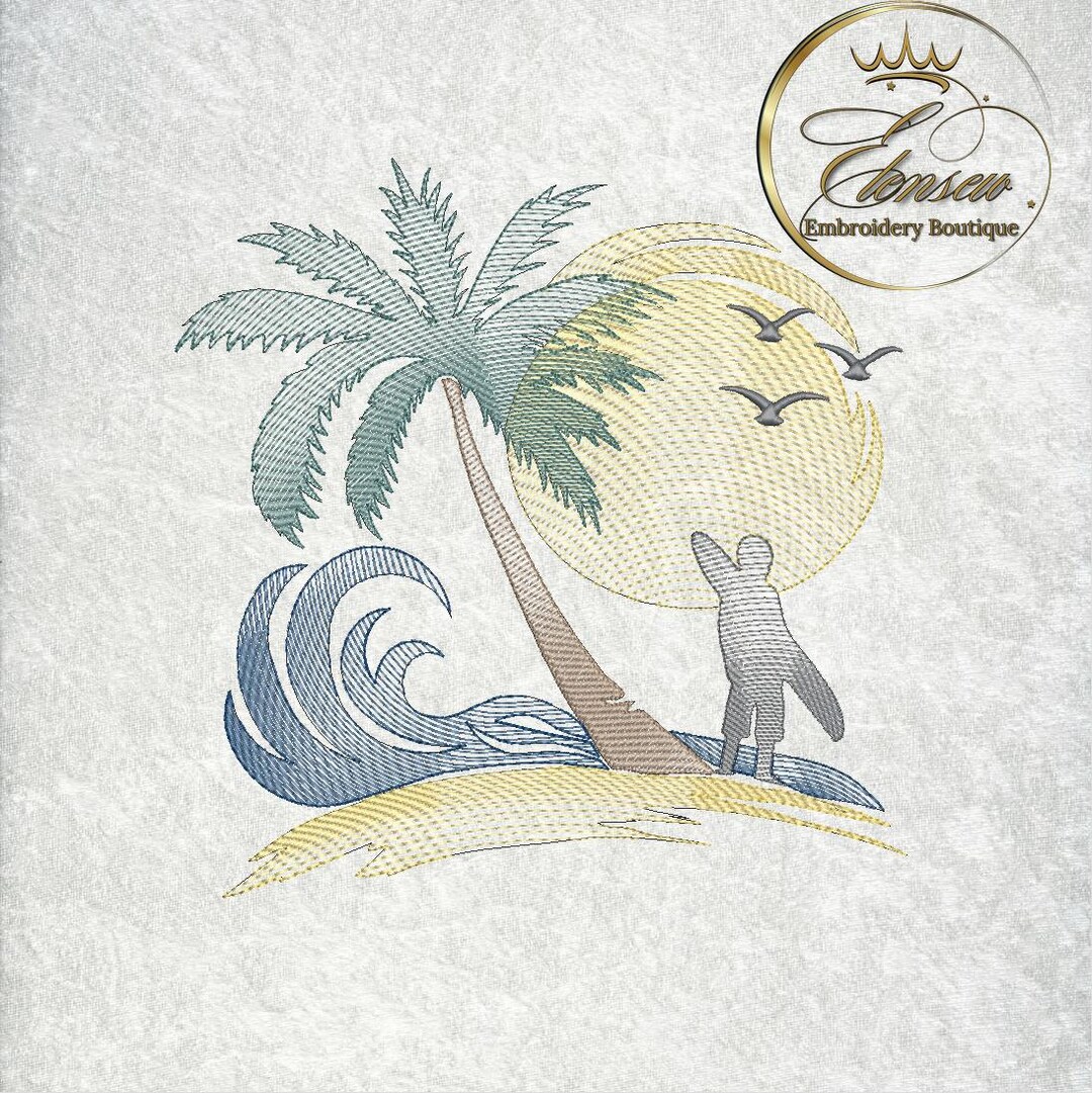 Sea Landscape – Machine Embroidery Design Collection. - Etsy