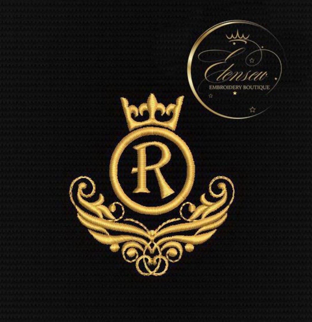 Royal Monogram Letter R - Machine Embroidery Design - Etsy