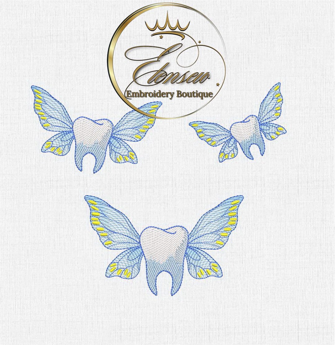 Tooth With Wings - Machine Embroidery Design Set (3 Sizes) - Etsy