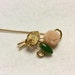 1960's Salmon Coral and Jade Hat Pin Stick Pin Brooch. - Etsy
