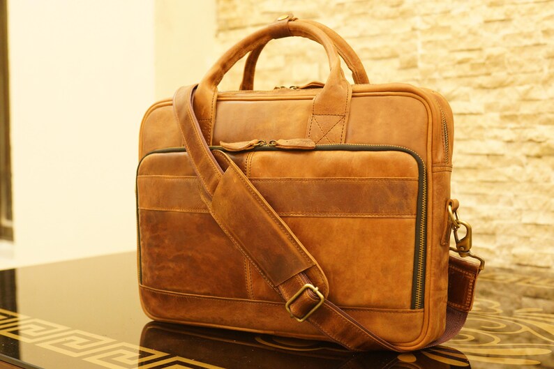 Personalized Leather Bag for Men , Vintage Laptop Bag, Custom Leather ...