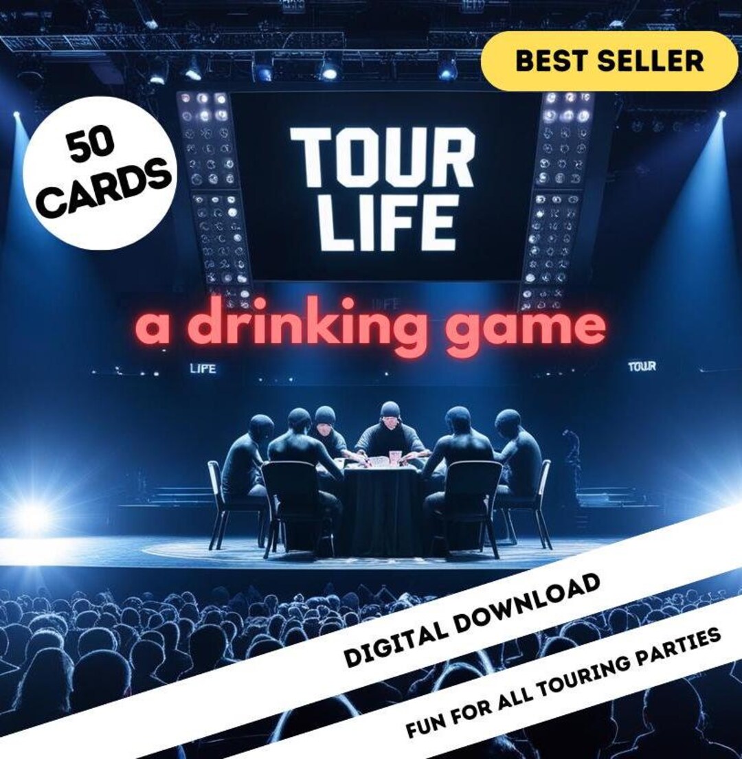 Tour Life Drinking Game, Digital Download, Tour Bus, Card Game, Music ...