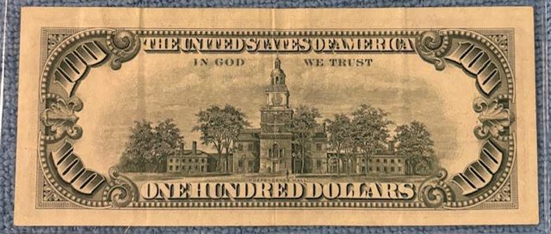 Rare 100 DOLLAR RED SEAL Dollar Bill 1966 Version - Etsy