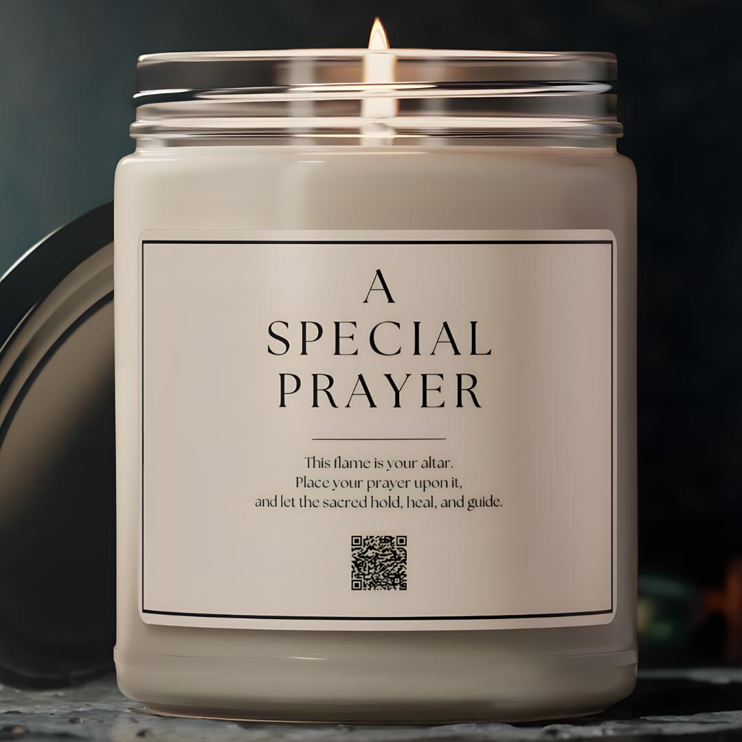 A Special Prayer Candle - Custom QR Code Playlist Candle - Scented ...