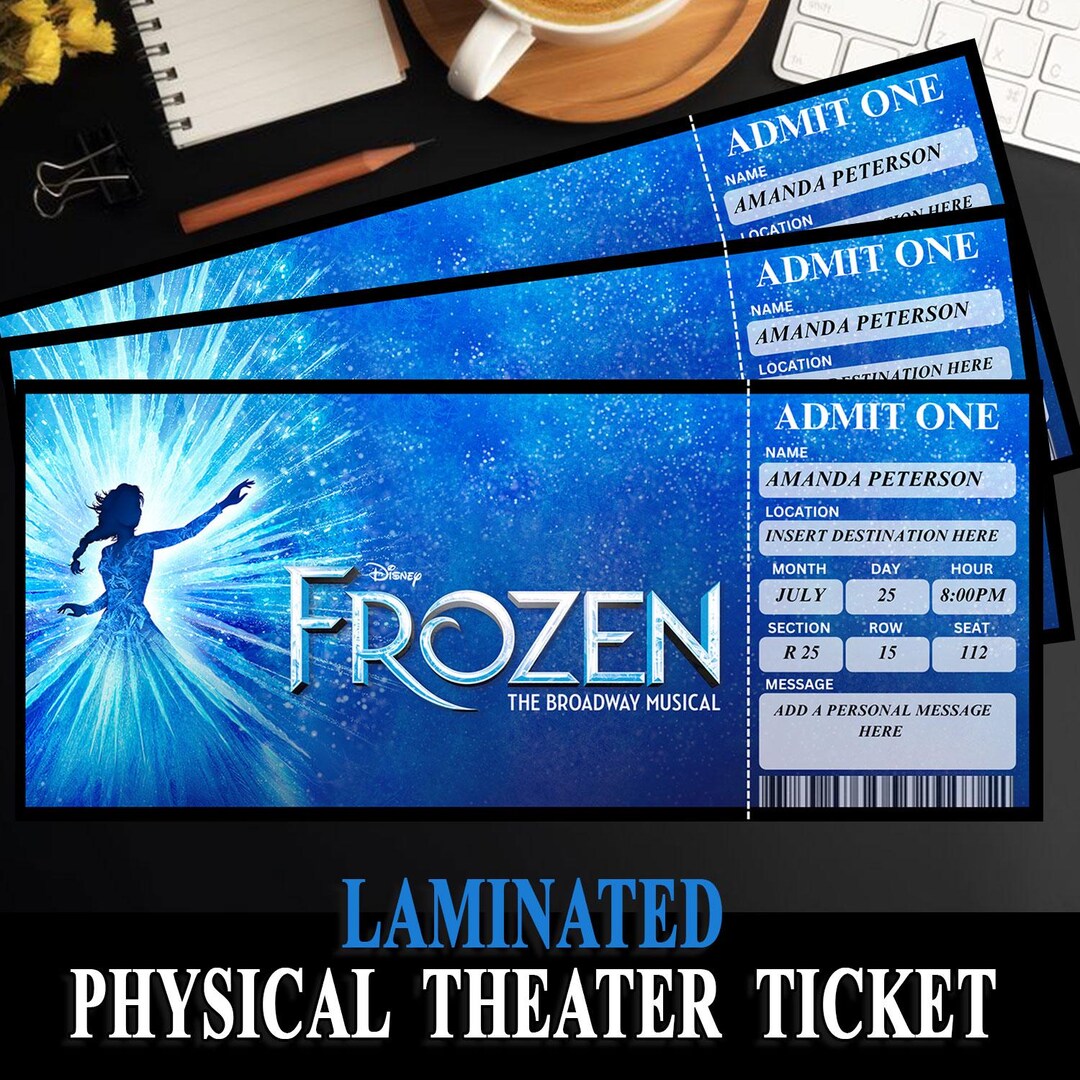 Custom FROZEN Musical Theatre Physical Ticket | West End Broadway ...