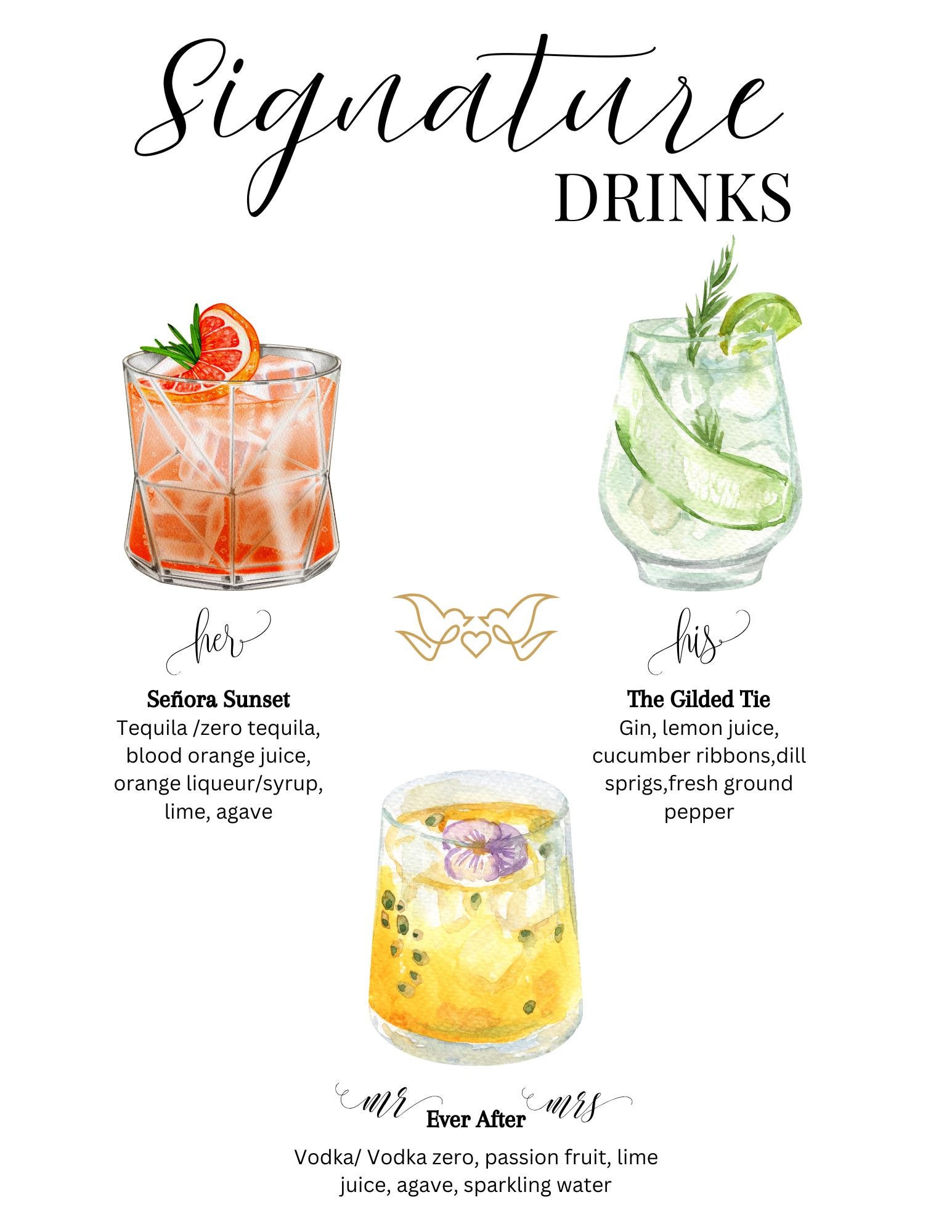 Signature Drinks - Etsy