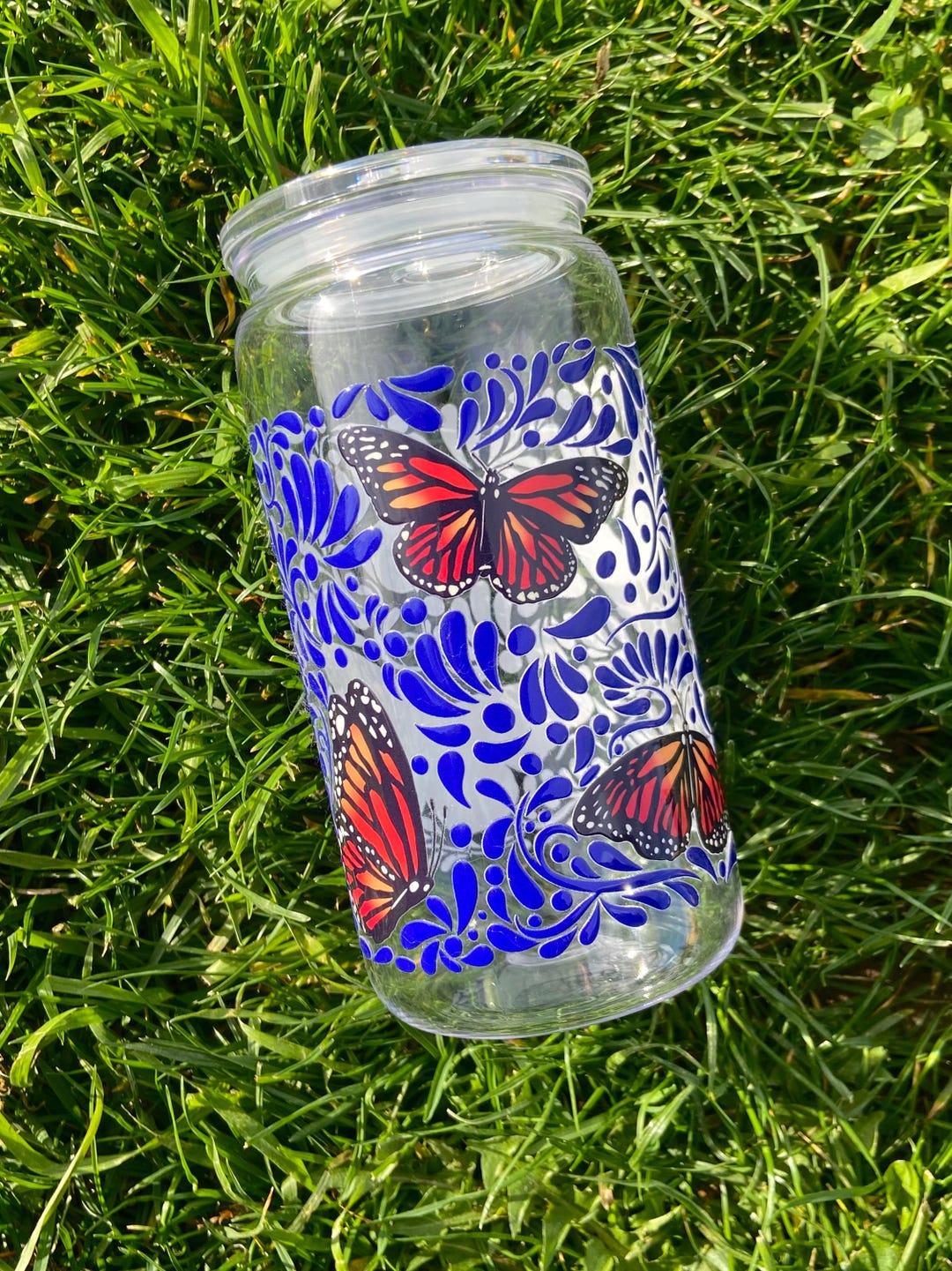 Monarch 16oz Clear Acrylic Plastic Cup With Plastic Lid and Straw - Etsy