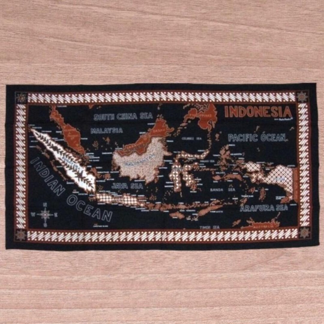 Indonesian Map in Batik Cloth - Etsy