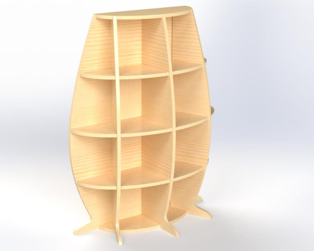 Curved Book Shelf, Modern Plywood Wall Shelf, Floating Curved Shelf for ...