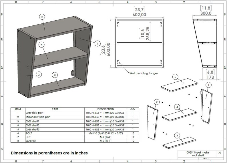 Wall Mounted Steel Garage Shelf - DIY Sheet Metal Plans (digital-dxf ...