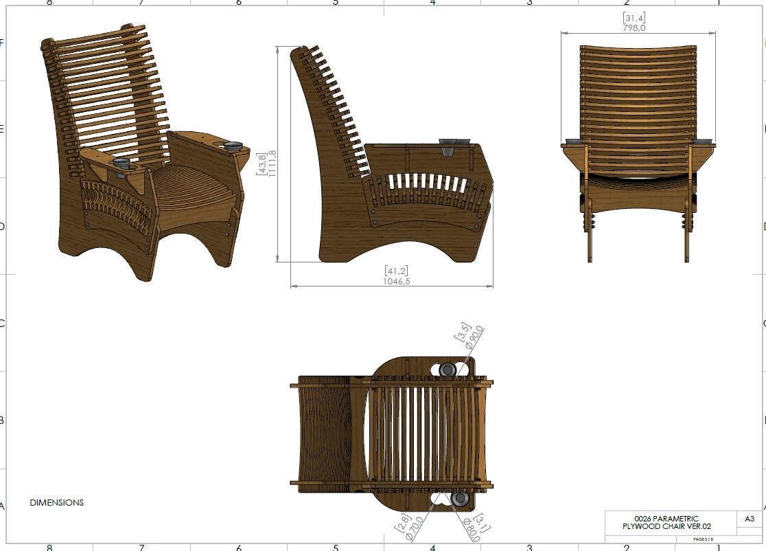 Parametric Lounge Chair DXF Files , DIY Chair, Plywood Chair I CNC Cut ...