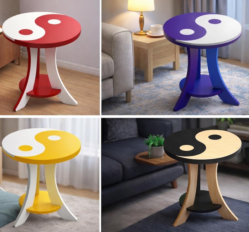 Side Table Plans | CNC Plywood Coffee Table, Yin Yang, (dxf Files ...