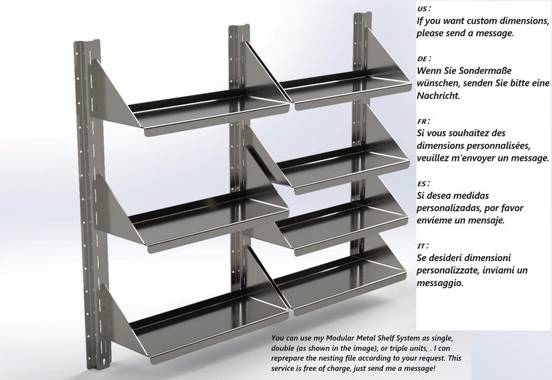 DIY, Heavy Duty Sheet Metal Shelving for 100 Kg per Shelf(220lb ...