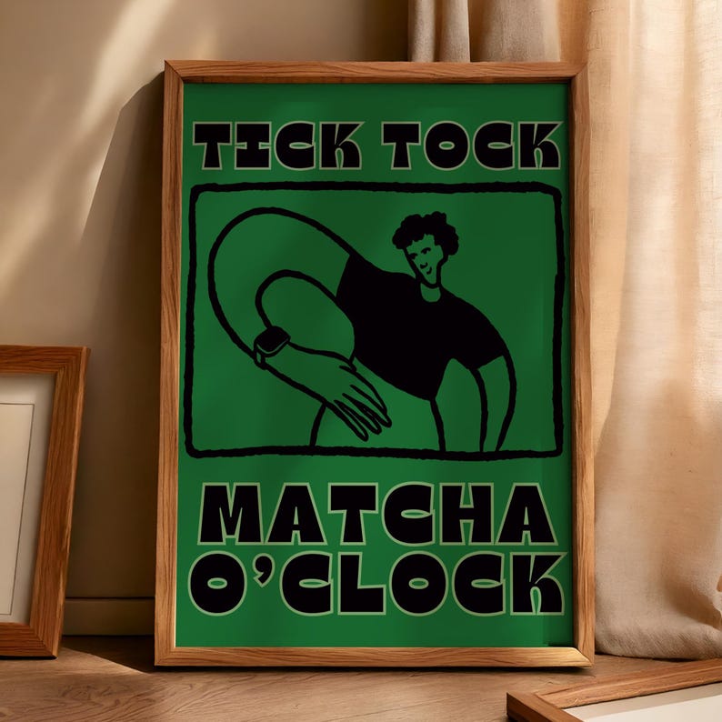 Matcha O'clock Poster, Japanese Tea Art Print (digital Download) - Etsy